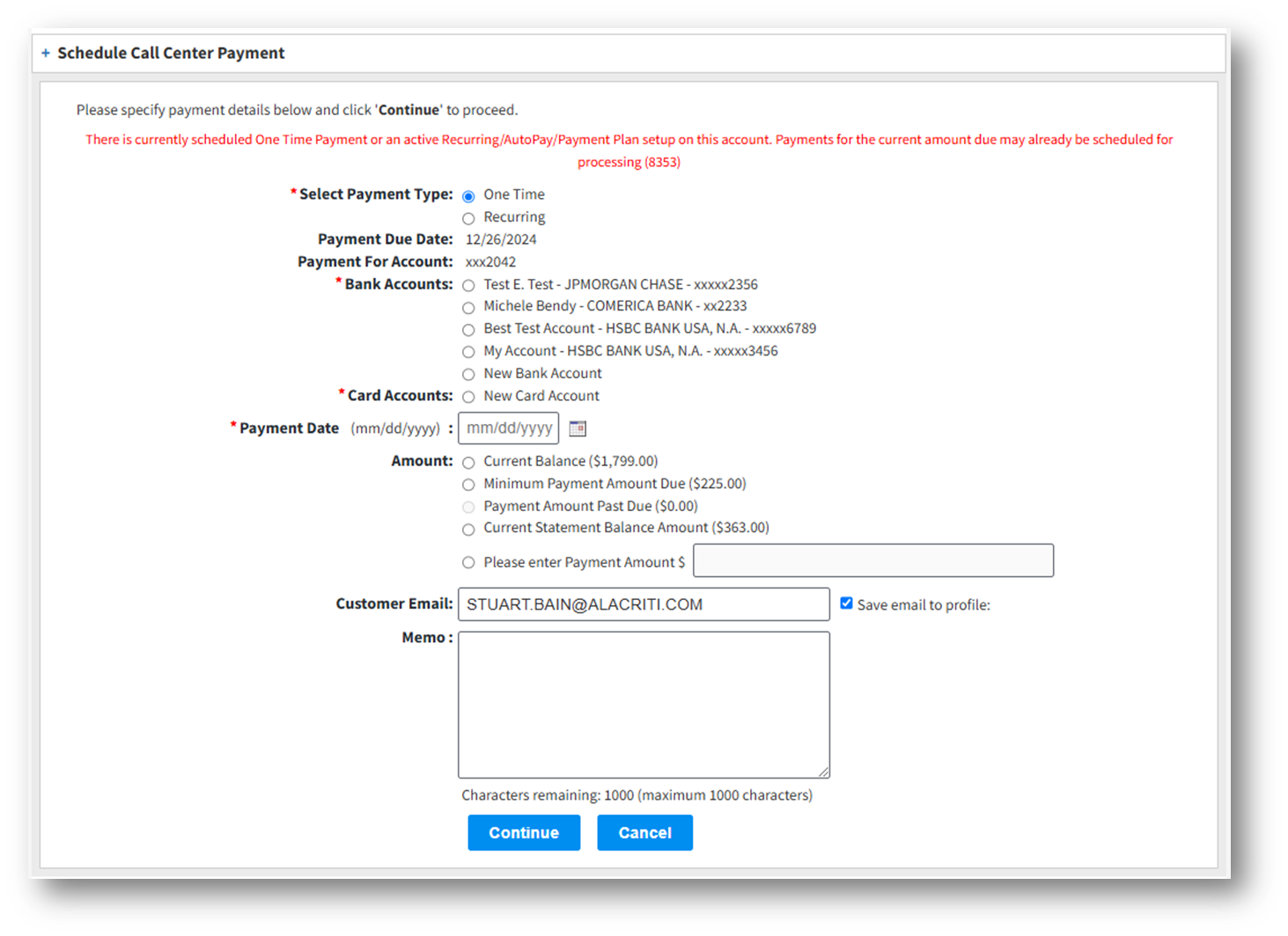 Back Office Payment Handling Capabilities